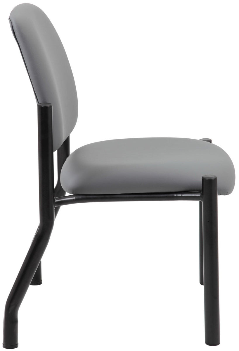 Boss Armless Guest Chair 400 lb Weight Capacity, Antimicrobial Grey Vi ...