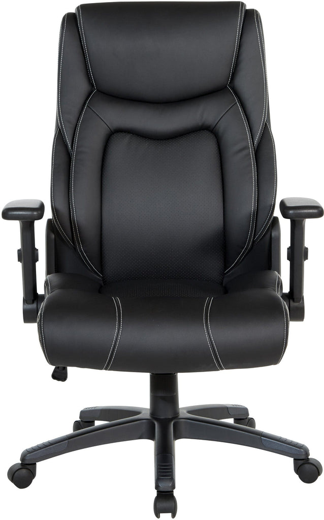 Office Star Exec Bonded Leather Office Chair with Height Adjustable Fl ...