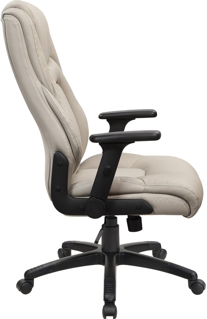 Office Star Exec Bonded Leather Office Chair with Height Adjustable Fl ...