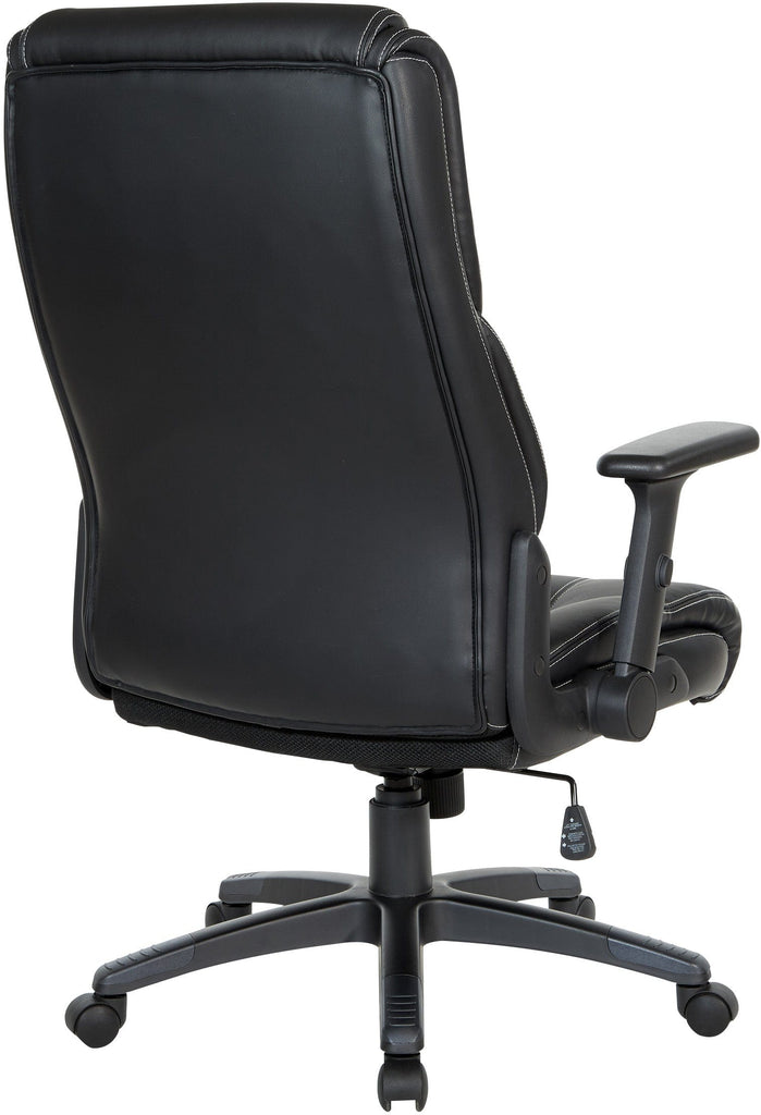 Office Star Exec Bonded Leather Office Chair with Height Adjustable Fl ...