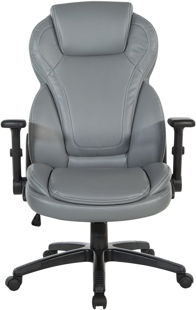 Office Star Exec Bonded Leather Office Chair with Height Adjustable Fl ...