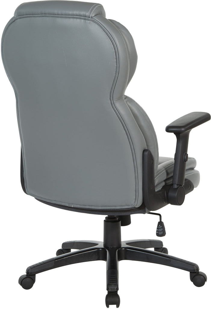 Office Star Exec Bonded Leather Office Chair with Height Adjustable Fl ...