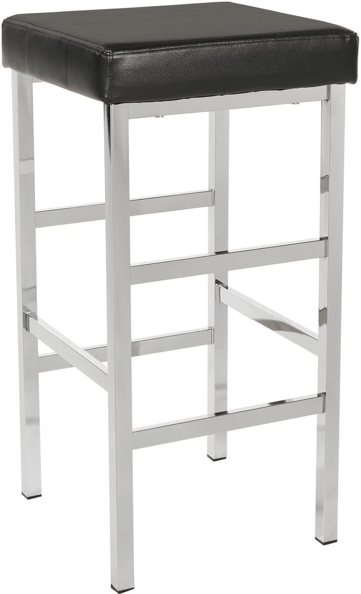 Office Star Polished Chrome Backless Stool [MET13] – Office Chairs ...