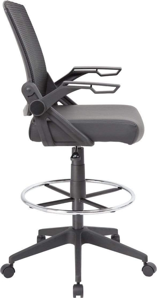 Boss Mesh Drafting Stool with Flip Arms [B16223-BK] – Office Chairs ...