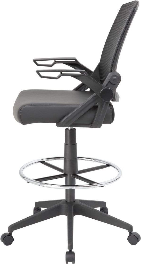 Boss Mesh Drafting Stool with Flip Arms [B16223-BK] – Office Chairs ...