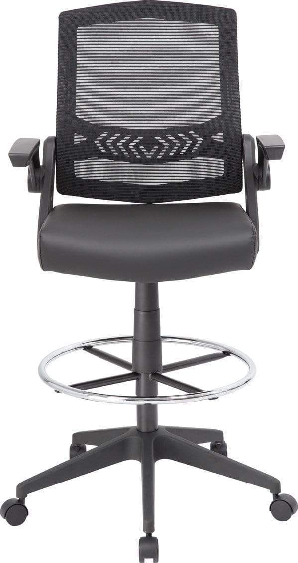 Boss Mesh Drafting Stool with Flip Arms [B16223-BK] – Office Chairs ...