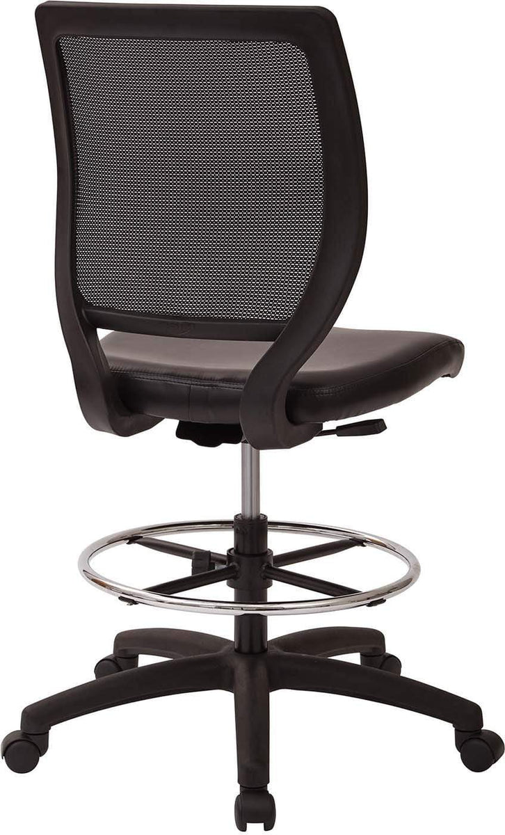 Deluxe Woven Mesh Back Armless Drafting Chair, Black Vinyl Seat [DC510 ...