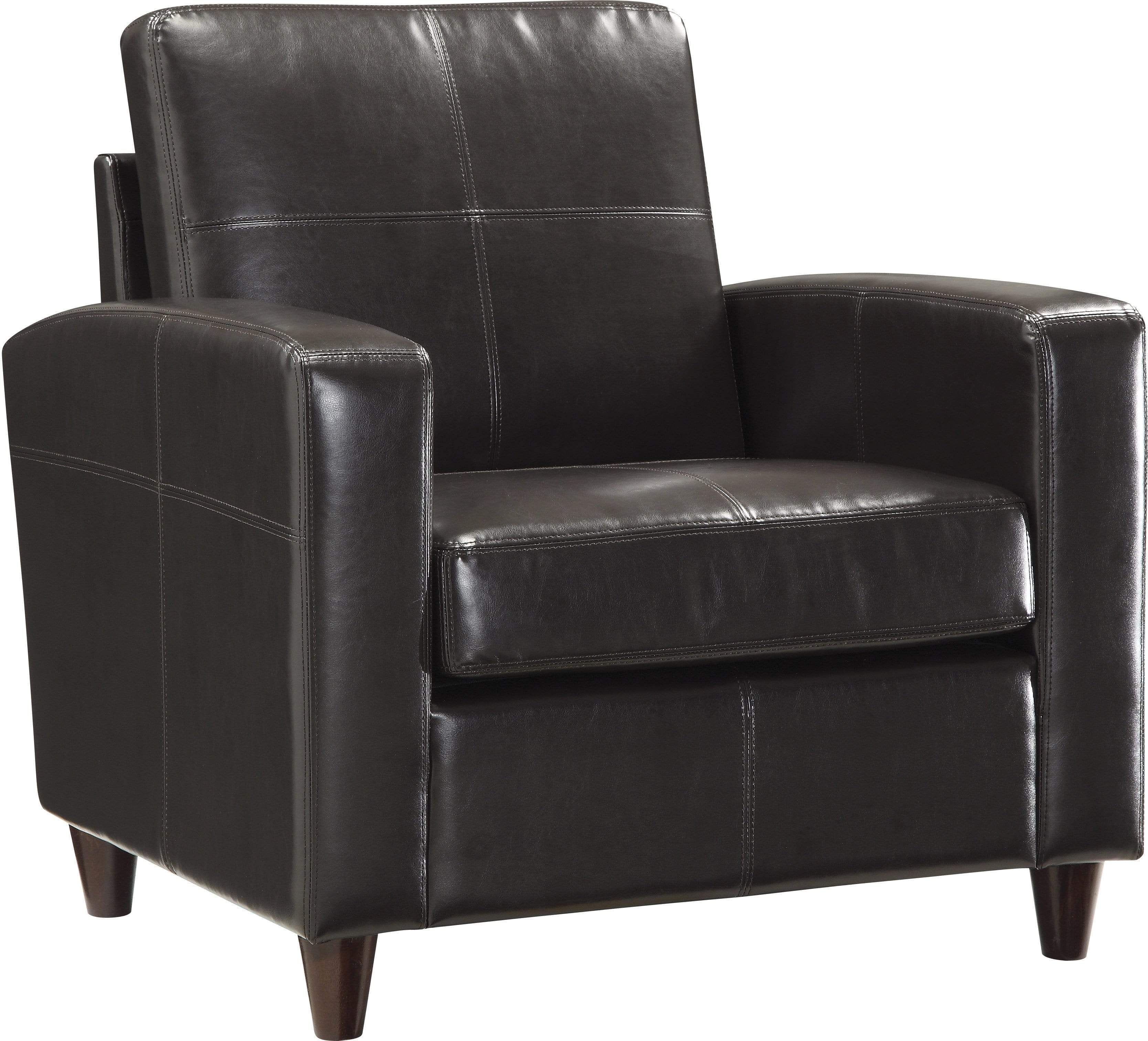 Black Leather Club Chair Beretta Leather Chair (Modern Black) | Regina